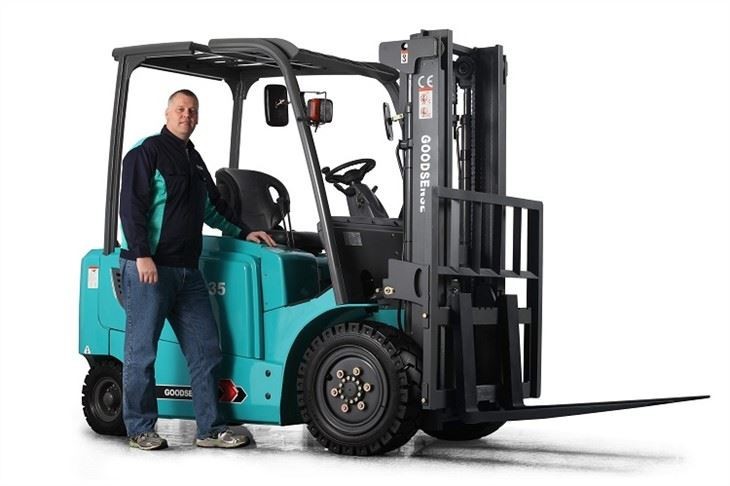 3.5Ton 4 Wheel Electric Forklift With Robust Overhead Guard And ...